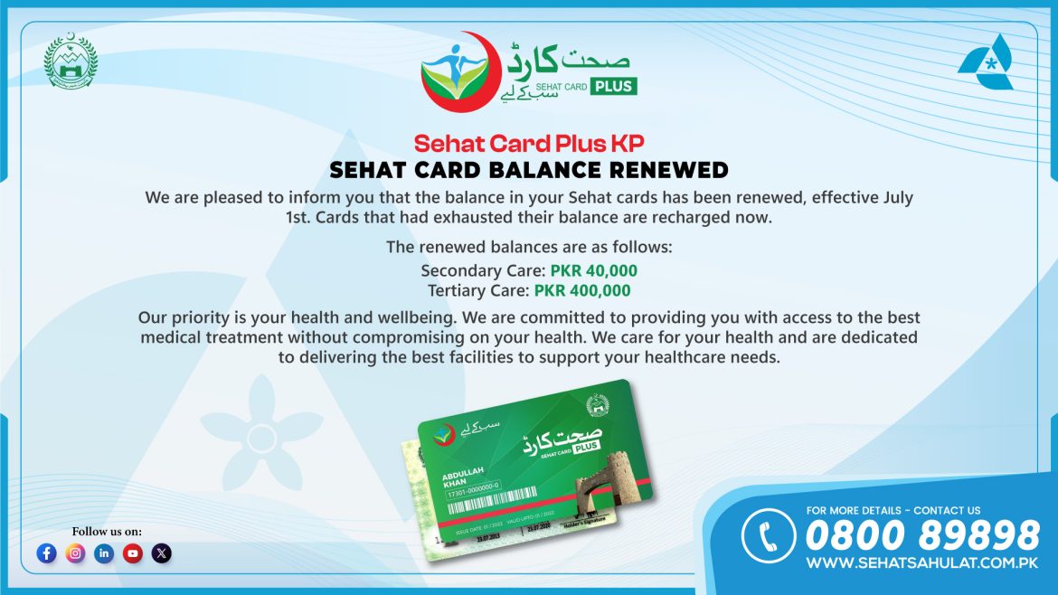 Sehat Card Balance Renewed 2024 – Sehat Card Plus KP